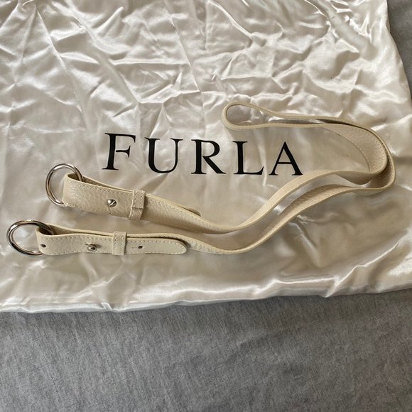 Furla | Bags | Furla White Cotton Large Leather Hobo Bag | Poshmark